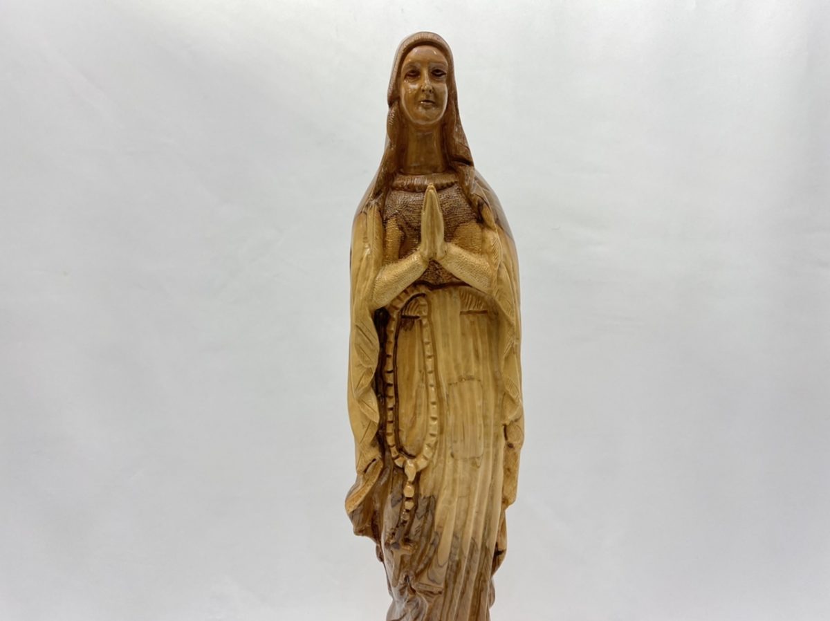 Very Large Statue of Virgin Mary - Bethlehem Wood Carving