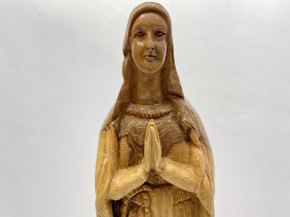 Very Large Statue of Virgin Mary - Bethlehem Wood Carving