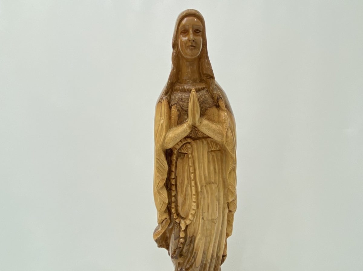 Very Large Statue of Virgin Mary - Bethlehem Wood Carving