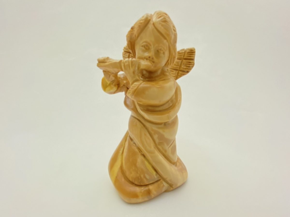 Angel Playing Flute - Bethlehem Wood Carving