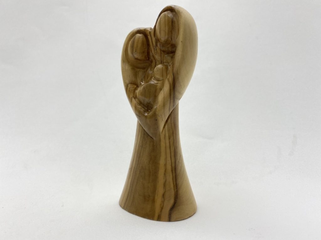 Small Holy Family Statue - Bethlehem Wood Carving